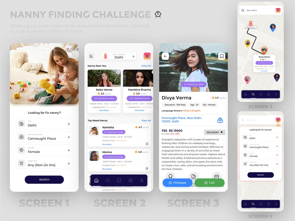 🍼 Nanny Penny — Find Trusted Nannies Near You | by ME UI/UX Designer ...