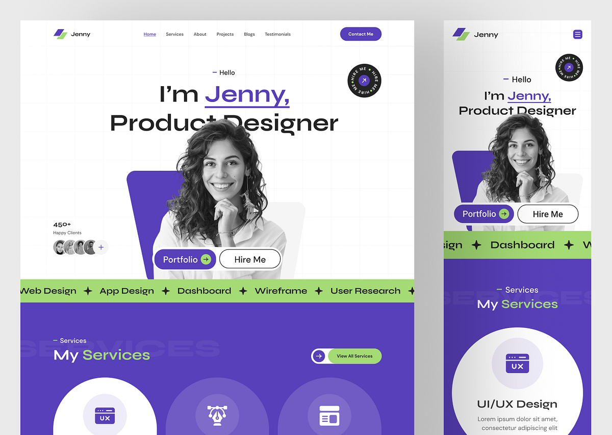Personal Portfolio Website Design Template Figma - Insightlancer - Medium