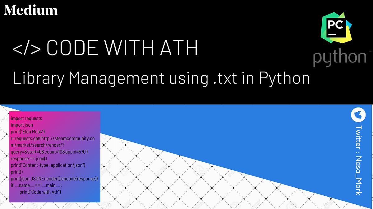 Library Management using .txt in Python | by Atharva Rane | Medium