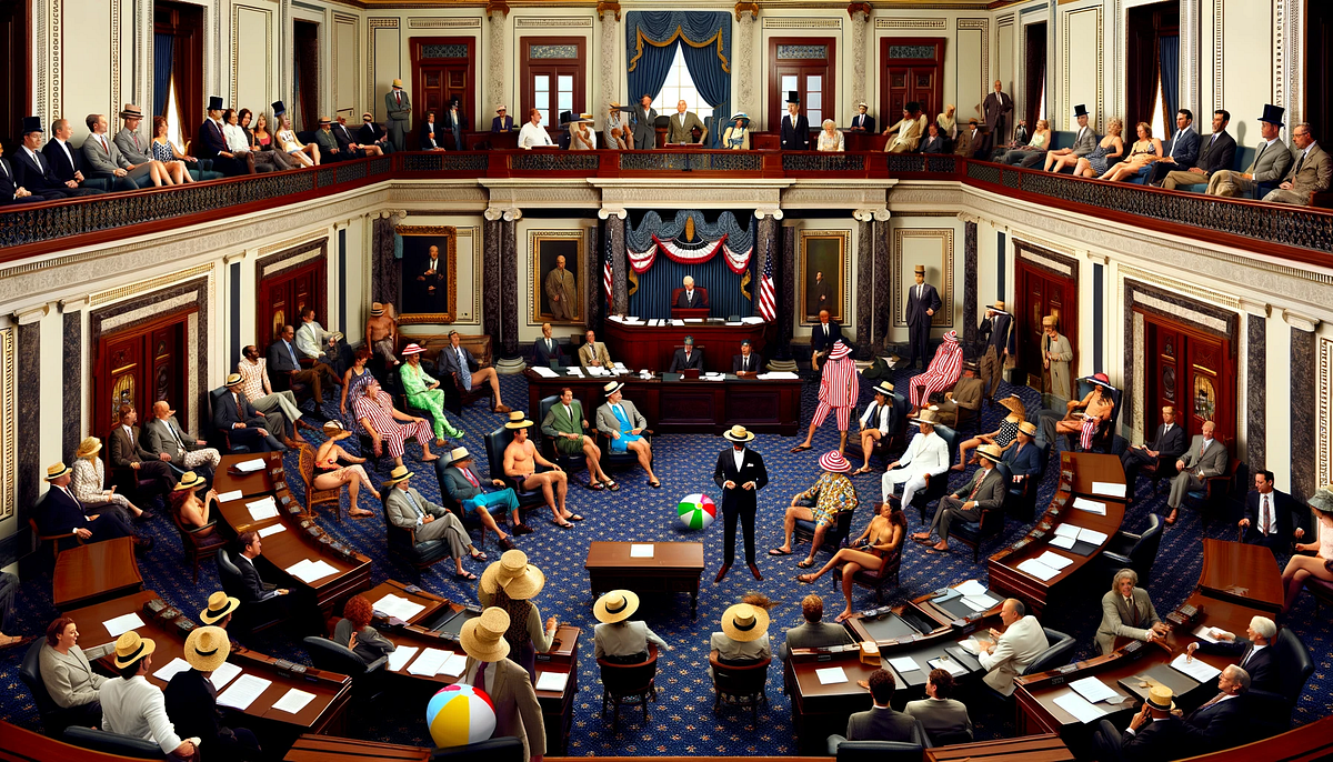 Senators Embrace Beachwear and Bowler Hats on the Chamber Floor | by ...