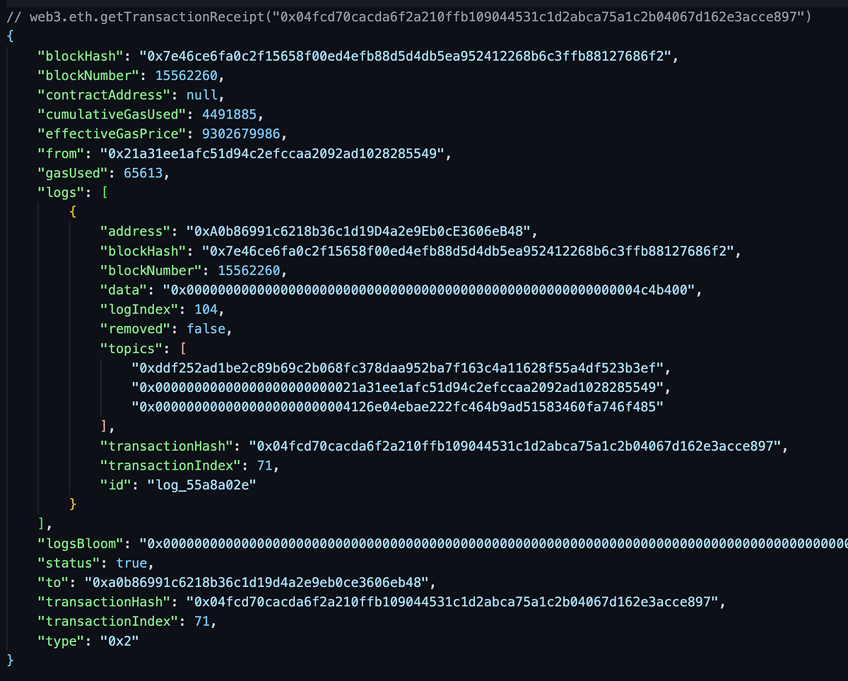 Decipher Ethereum Receipts For Token Transfer | by Nadzir | Medium