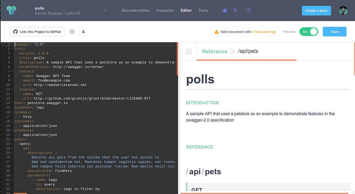 Documenting your API with OpenAPI (Swagger) and Redoc | by Karolis ... Documenting your API with OpenAPI (Swagger) and Redoc | by Karolis ...