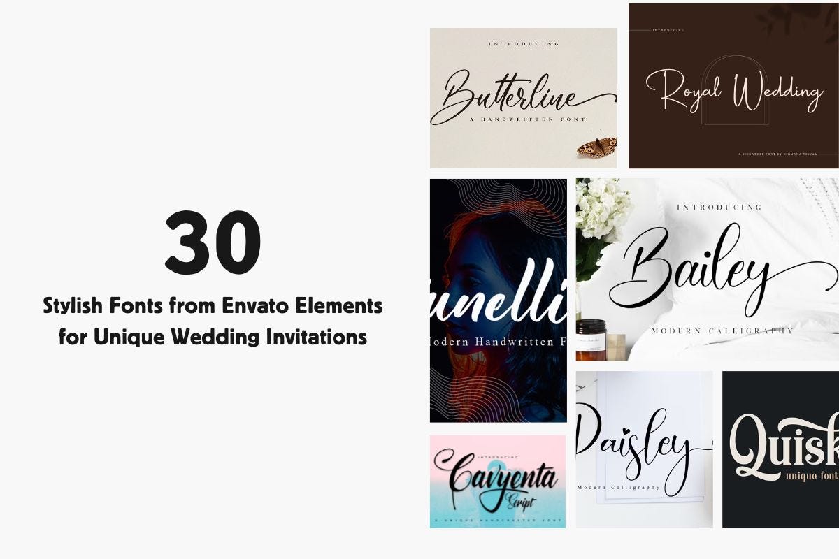 30 Stylish Fonts from Envato Elements for Wedding Invitations ...