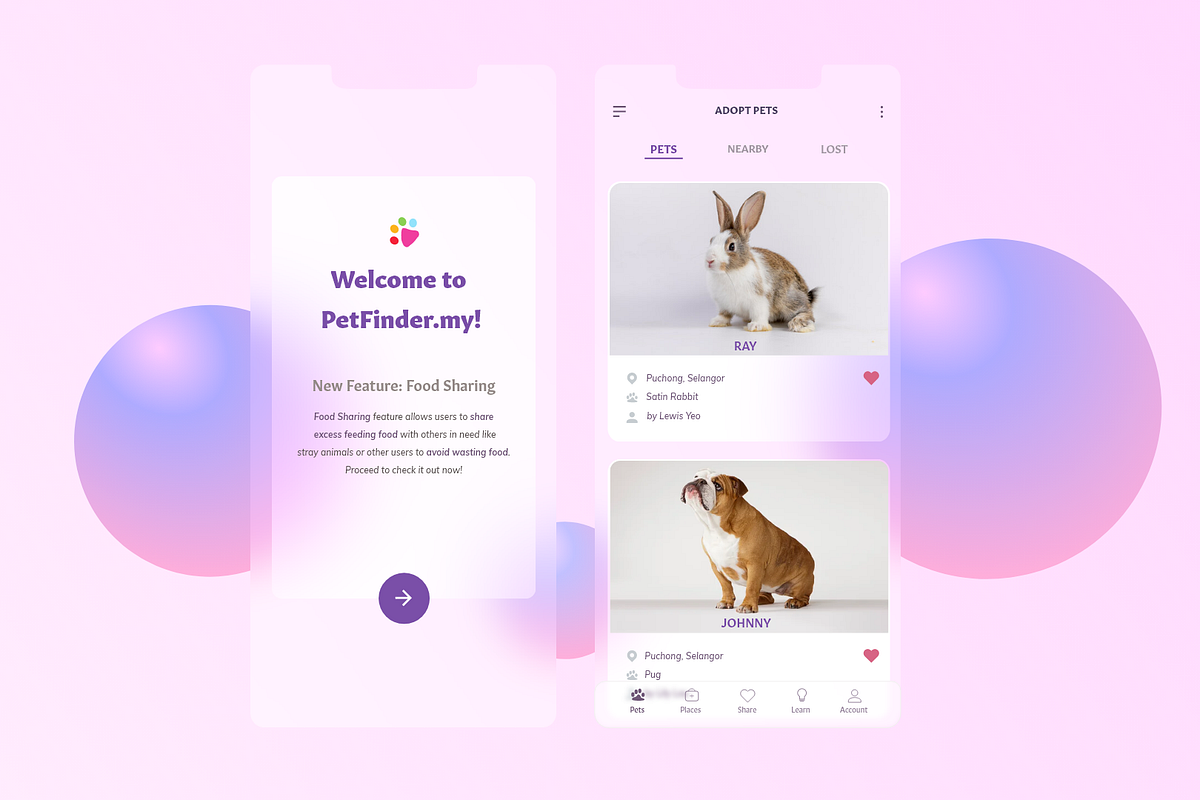 UI UX Case Study — Pet Finder App Redesign 2022 | by Phua Jie Ying | Medium