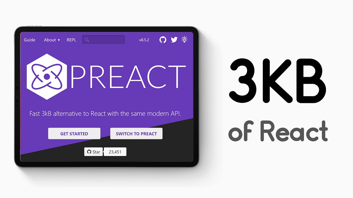 Preact, สั้นๆ ว่า React ขนาด 3KB. React.js, หนึ่งใน Frontend JavaScript… | by aomkirby | Medium