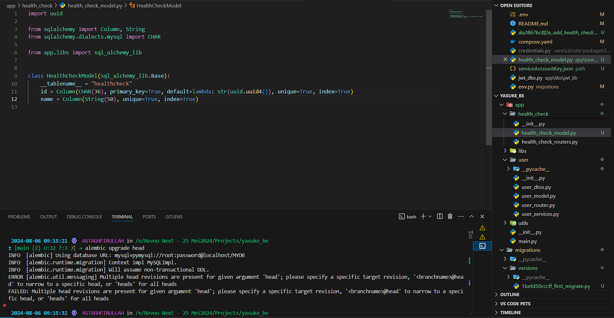 Error “Multiple head revisions are present” saat Integrasi Database pakai Migrate pada Alembic ...