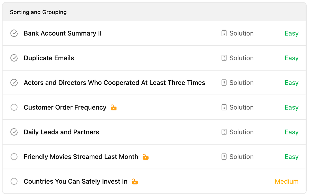 Advanced SQL 50 : Sorting and Grouping | by Priya Jyesta | Mar, 2025 | Medium