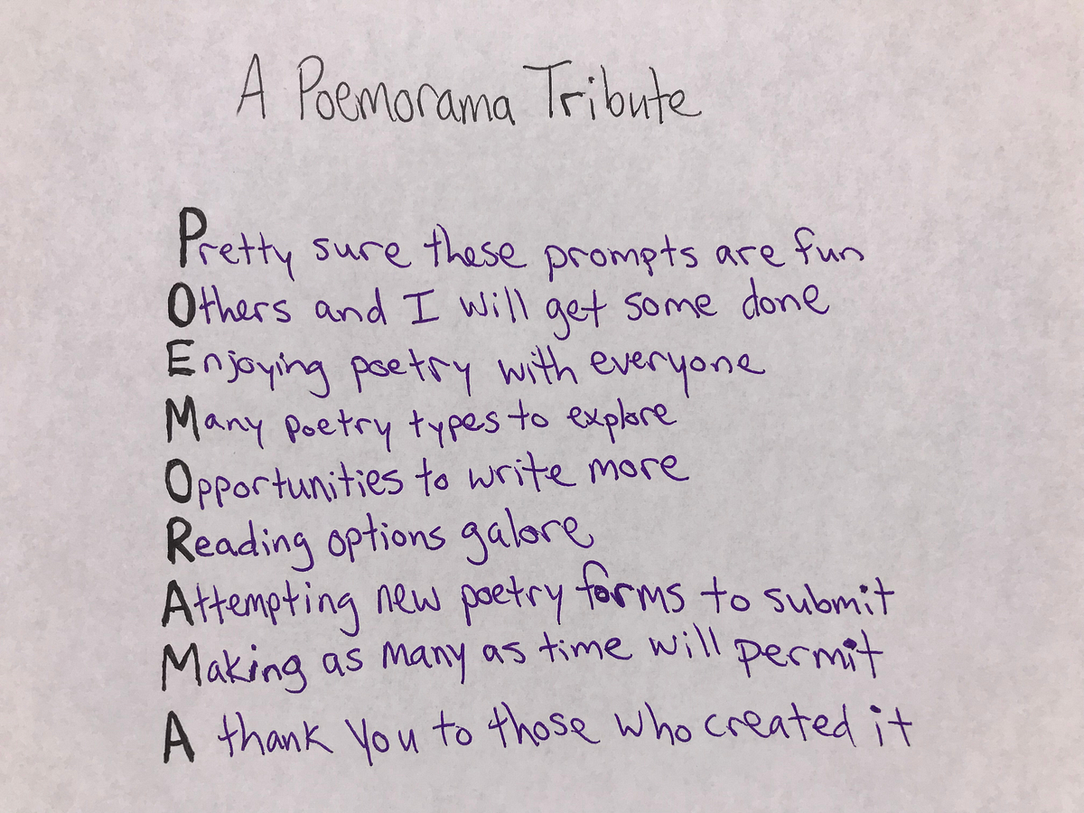 A Poemorama Tribute - Paper Poetry - Medium