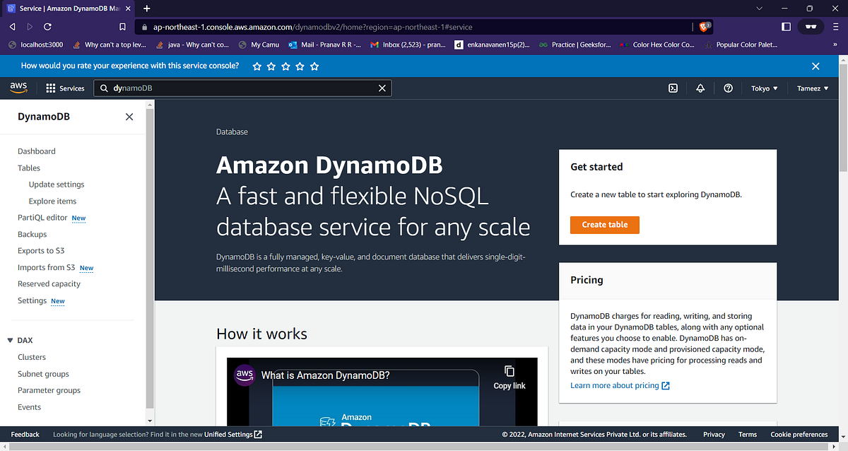 Create and Carryout Read and Write Operation in AWS Dynamo DB | by tameez | Medium