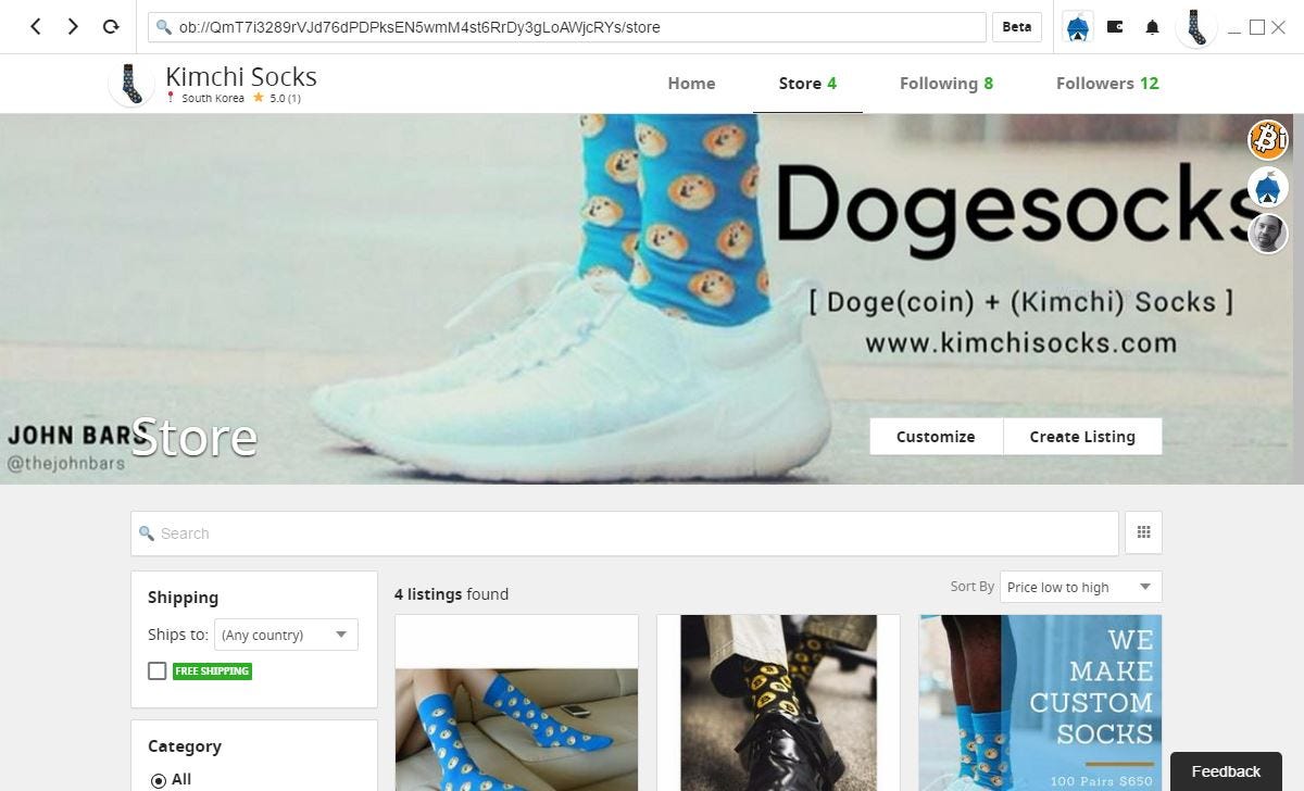 OpenBazaar Kimchi Socks Store. A free online marketplace to buy and ...