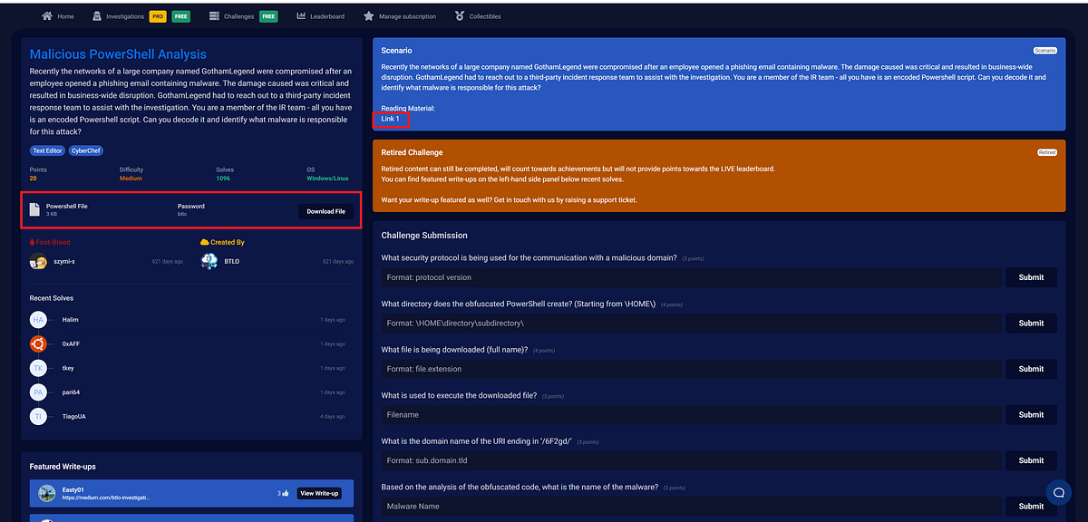 Blue Team Lab Online (BTLO) — Malicious PowerShell Analysis Lab Solution | by Carla Ferreira ...