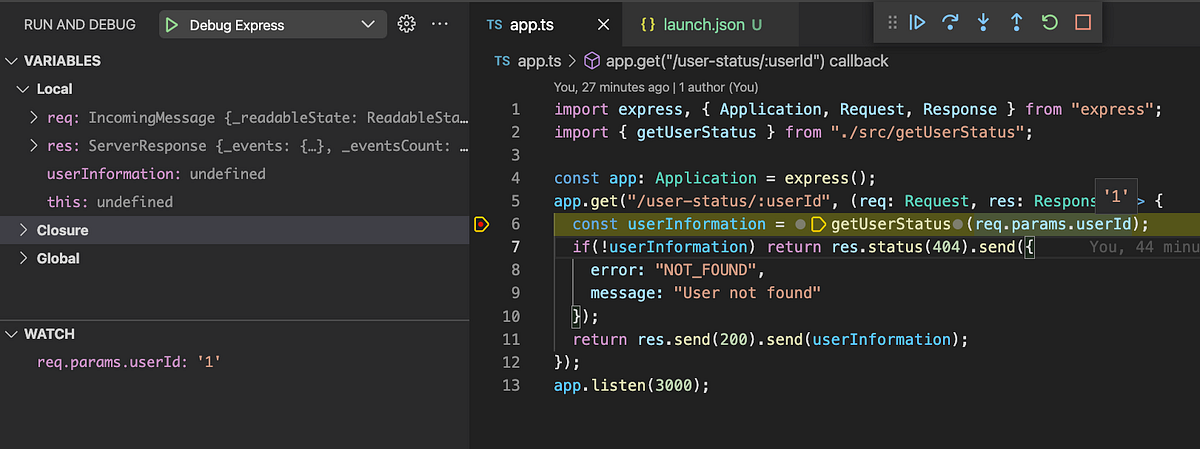 Express application debugging in VSCode | by Shriram Manoharan | VSCodeTips | Medium