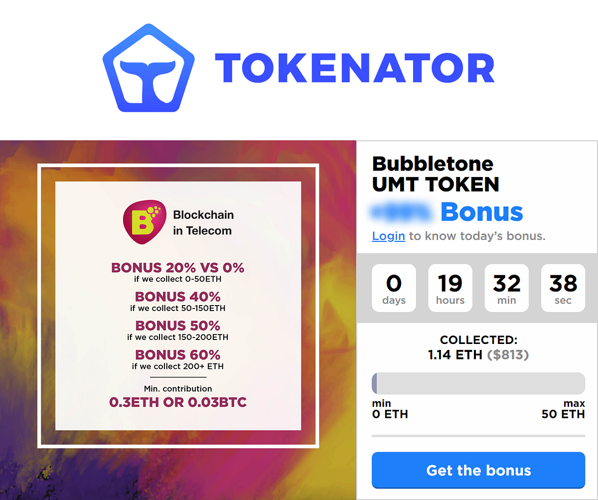🐳 Bubbleton ICO with up to 60% Bonus on UMT Tokens — Only on Tokenator ...
