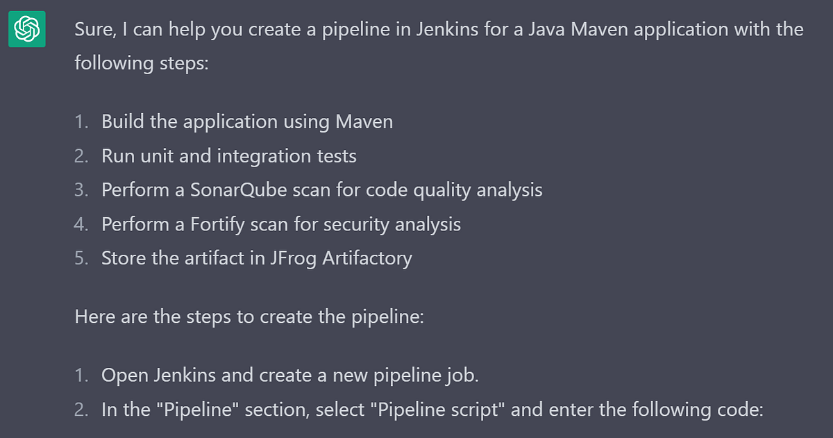 Jenkins Pipeline para Java Maven APP con ChatGPT | by Roxana Yasmin Herrera Leyva | Medium