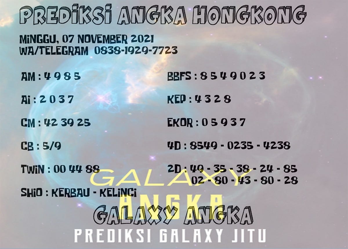 PREDIKSI ANGKA HONGKONG HARI INI MINGGU, 07 NOVEMBER 2021. DAPATKAN ...
