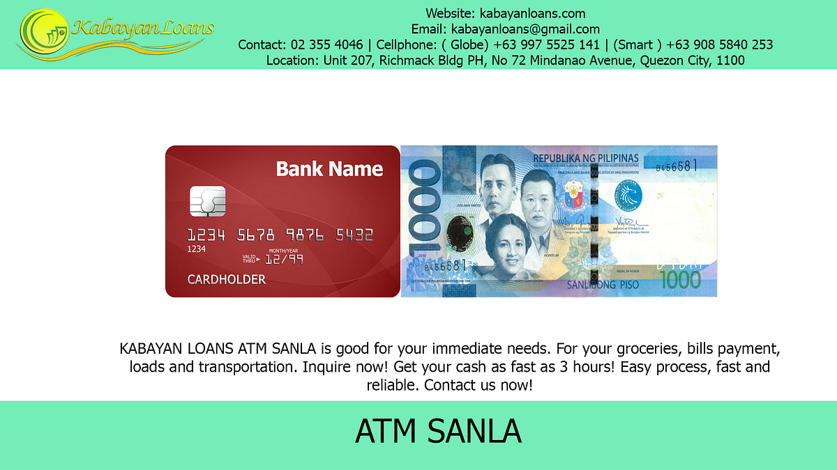 ATM SANLA. Nais naming tulungan ka sa immediate… | by kabayanloans ...