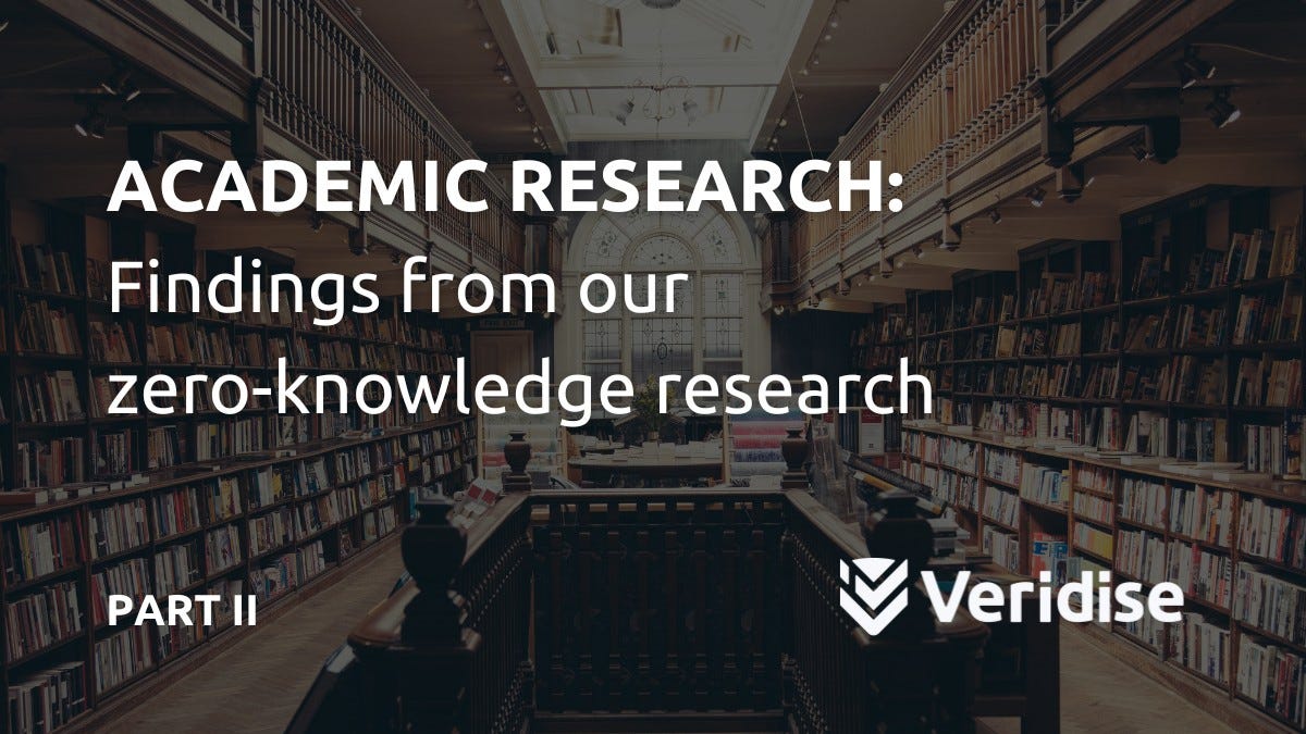 Academic research: Findings from our zero-knowledge research | by ...