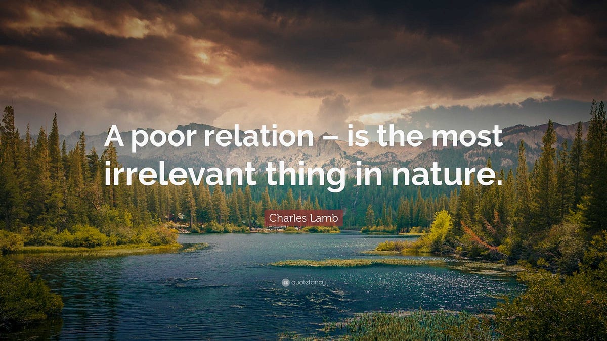 A poor relation- By: Maryam Akbar THE DEPARTMENT OF ENGLISH LITERATURE ...