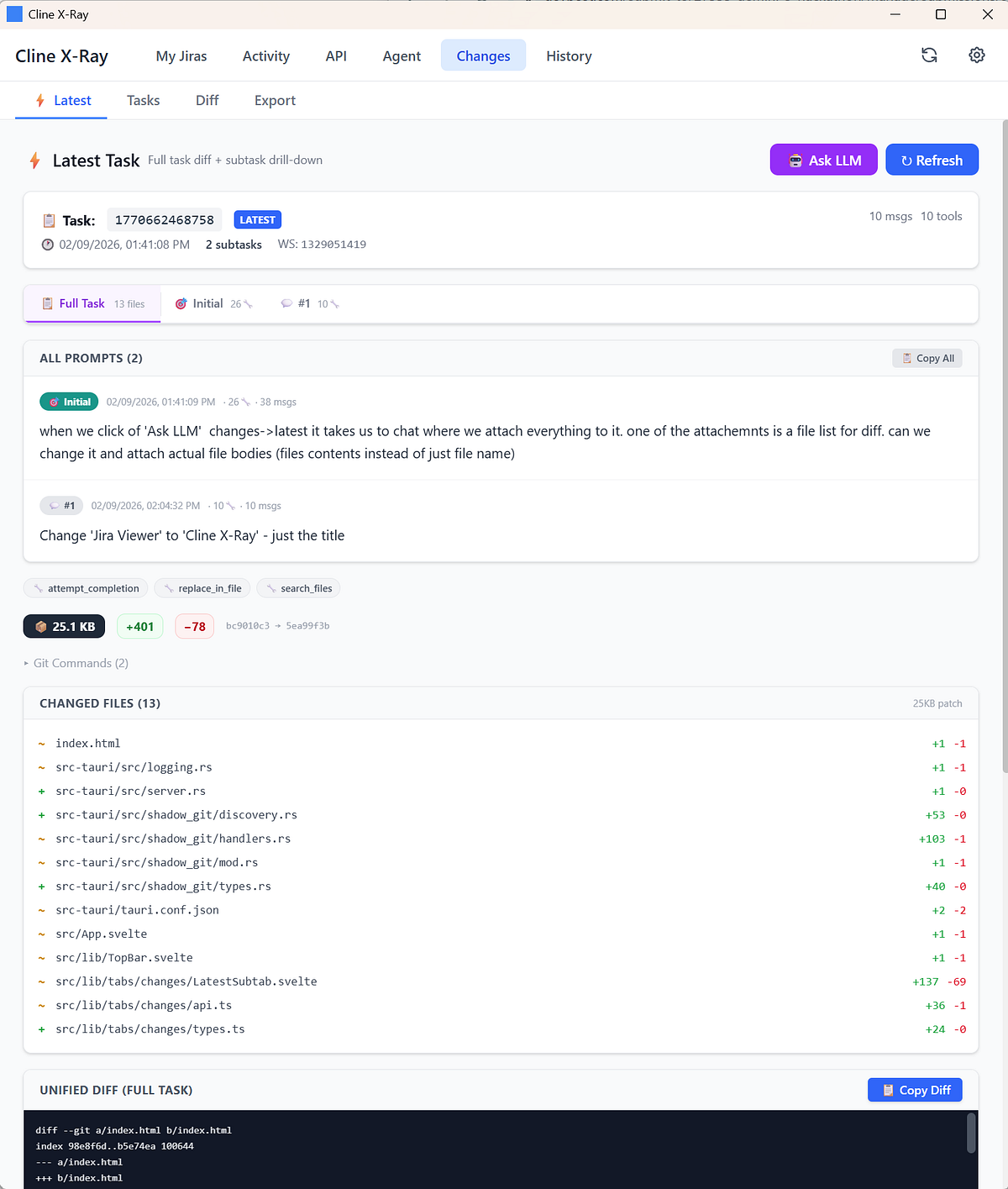 Cline X-Ray: Turning Cline’s Shadow Git into an Inspectable Evidence ...