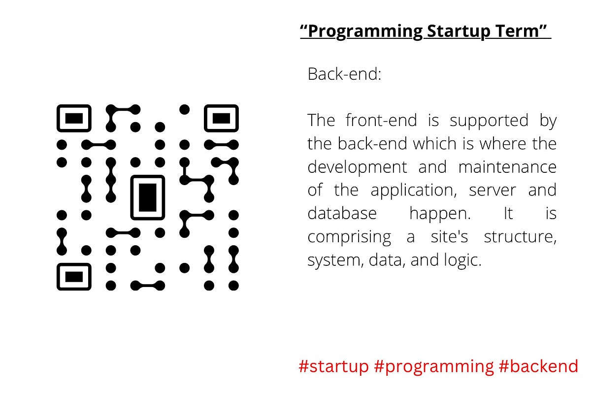Back-end: “Programming Term” The front-end is supported by the back-end ...