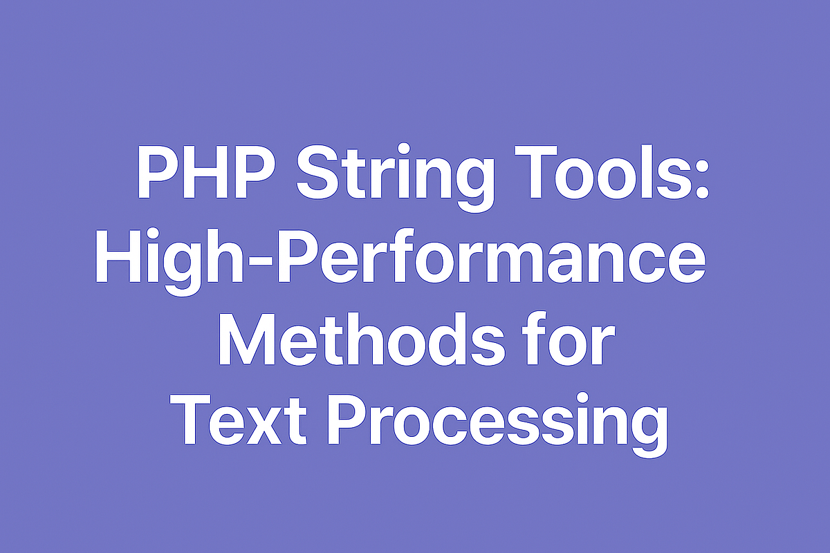 Mastering PHP String Tools: High-Performance Methods for Real-World ...