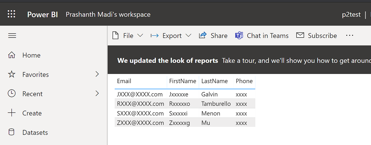 Data Masking in Power BI + Azure Synapse | by Prashanth Madi | Medium