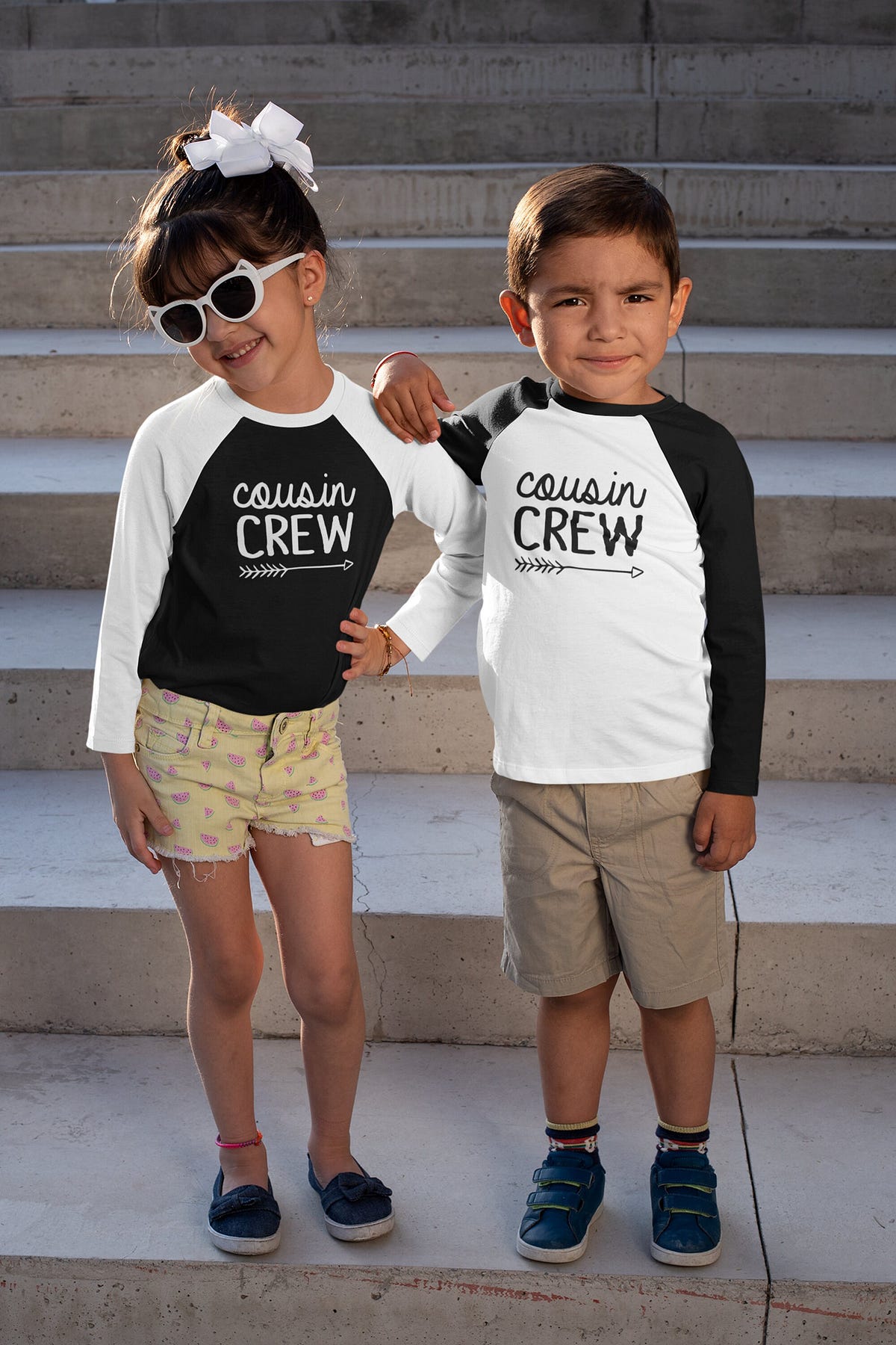 The Original Cousin Crew shirts. All Sizes NB- 3XL 3/4 sleeve raglan ...