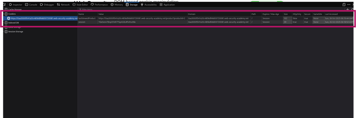 Lab 5: DOM-based cookie manipulation | by L4V4NY4 AGR3 | OSINT Team