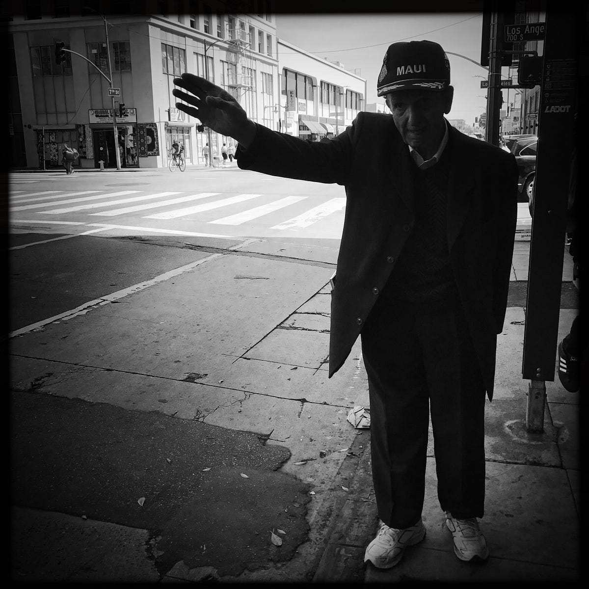 Hailing a Bus DTLA 2017. I saw this man from across the street… | by ...