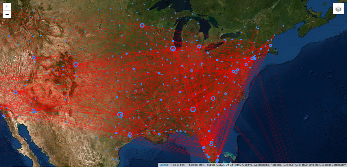 Visualizing Almost Every Domestic Flight Route In America By Joe M