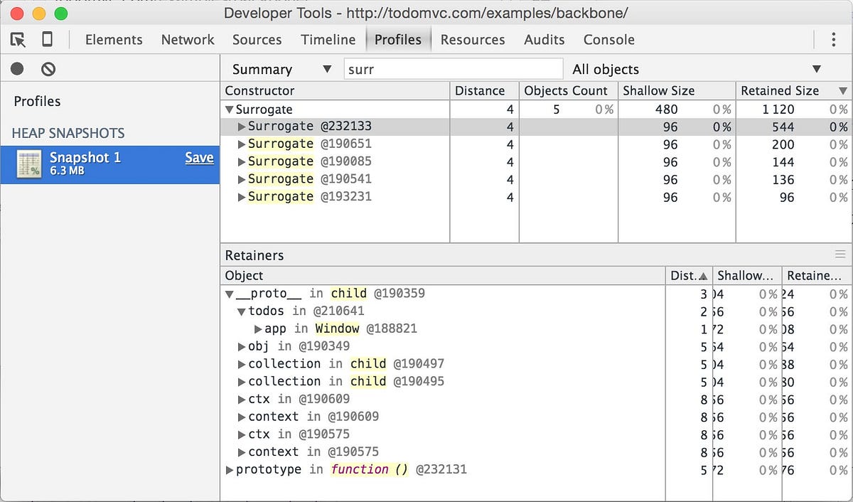 JavaScript Memory profiling for Backbone and React | by Aziz Khambati | Engineering @ Housing ...