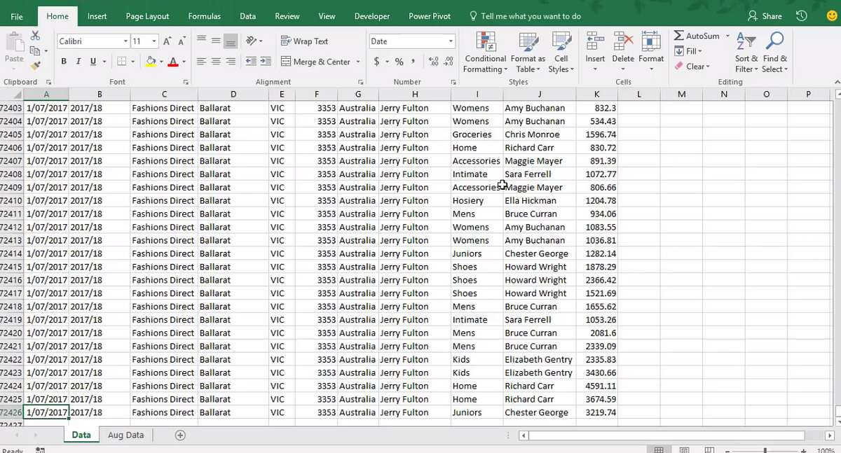 Big Fashion Group Excel Project. After months of constant tutorials ...