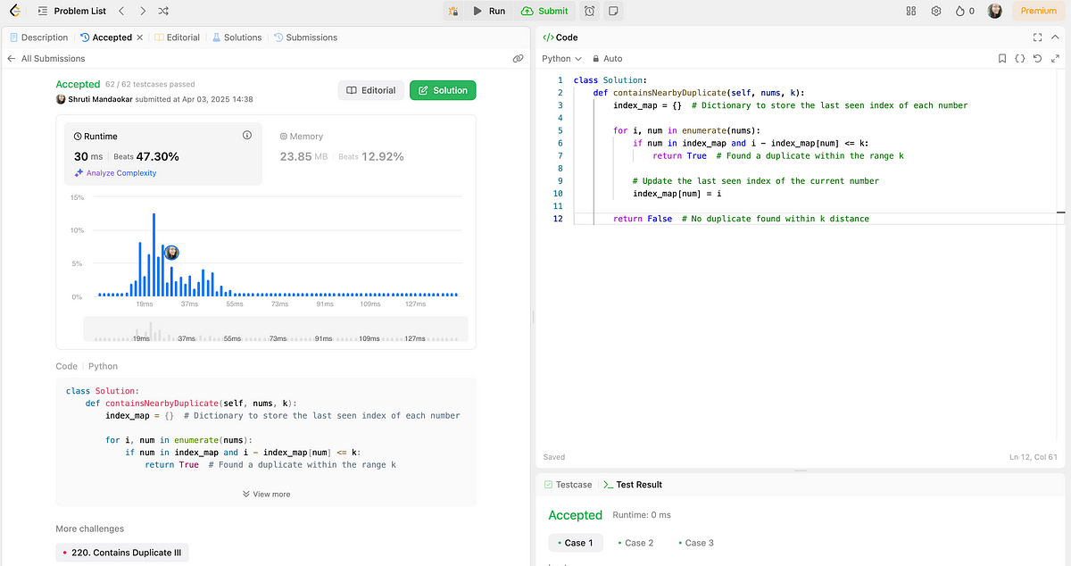 Leetcode 13 Contains Duplicate Ii By Shruti Mandaokar The Leetcode Grind Apr 2025 Medium 3329