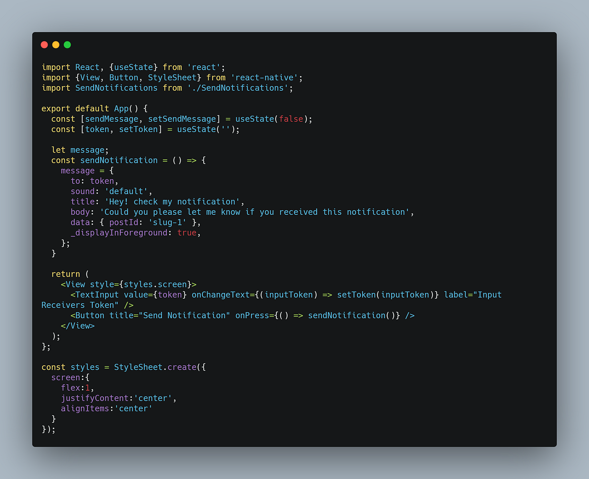 Expo Notifications in React Native functional components | by ...