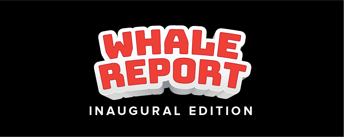 Whale Report: Inaugural Edition. Welcome to the Inaugural Whale Report ...
