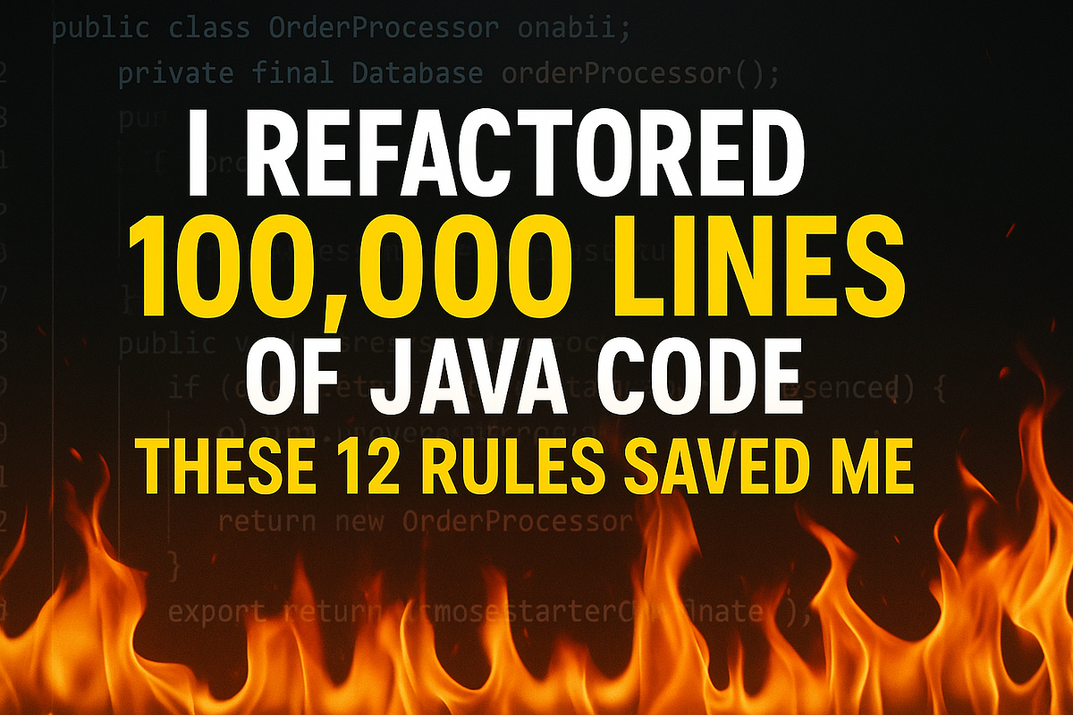 I Refactored 100,000 Lines of Java Code — These 12 Rules Saved Me | by ...