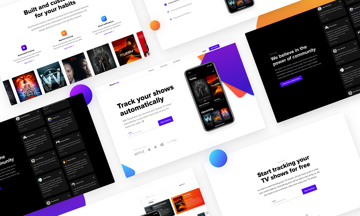 ShowTrackr — UI/UX case study of a landing page optimized for ...