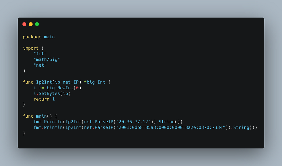 Sometimes we need to convert IPv4/IPv6 to integer/decimal for storing ...