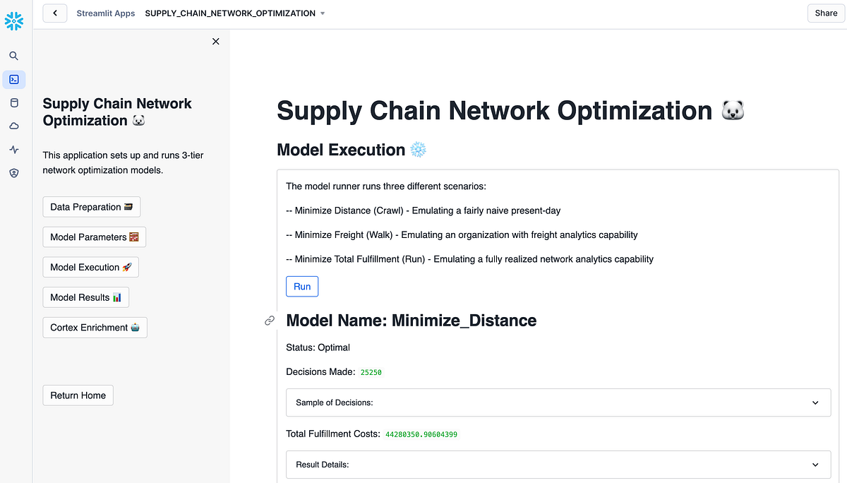Supply Chain Network Optimization on Snowflake ️ | by Brett Klein | Snowflake Builders Blog ...