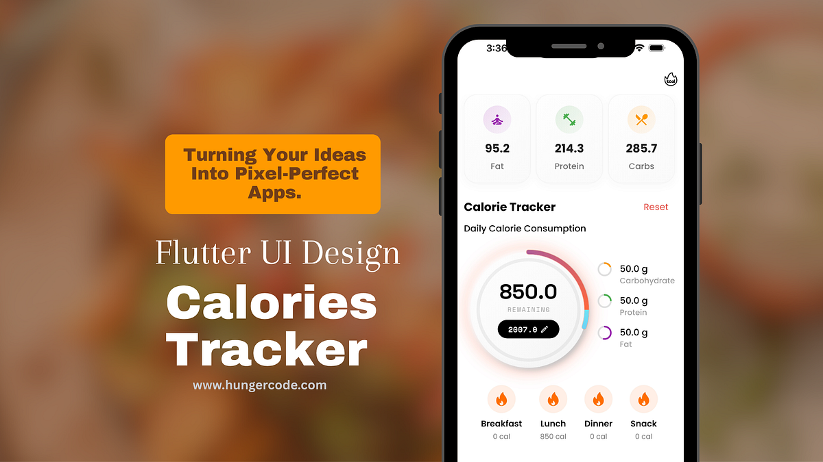 🥗 Building a Pixel-Perfect Calorie Tracker App UI With Flutter: A Developer’s Guide | by ...