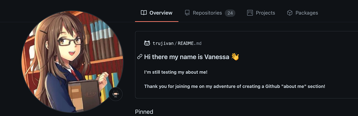 How to create a Github “about me” section! | by Vanessa Trujillo | Medium