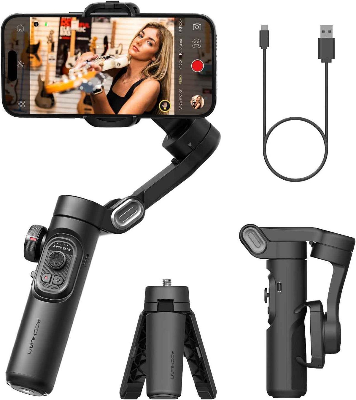 Foldable 3-Axis Phone Gimbal Stabilizer — Perfect for iPhone & Android ...