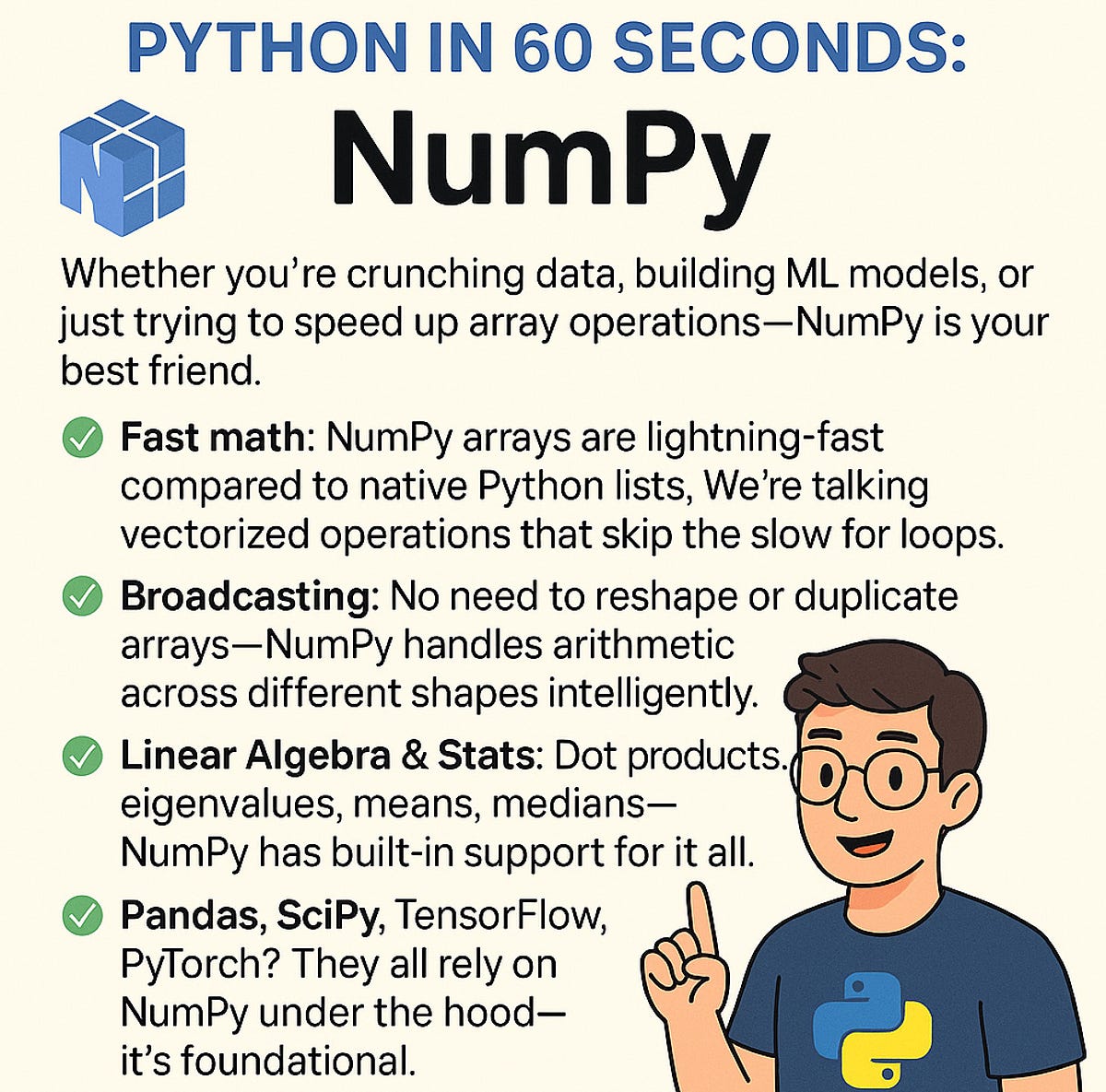 Python in 60 Seconds. NumPy | by Configr Technologies | Jul, 2025 | Python in Plain English