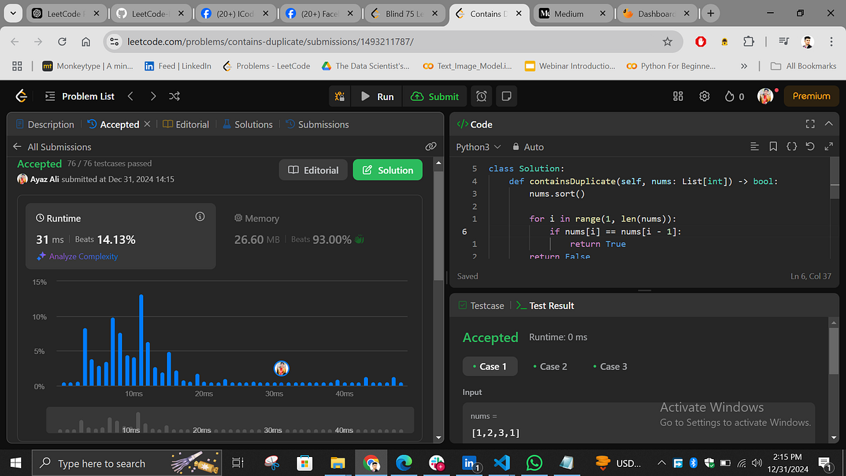 DSA | Day 5 of Google interview preparation journey | challenge 7. Contains Duplicate | by Ayaz ...