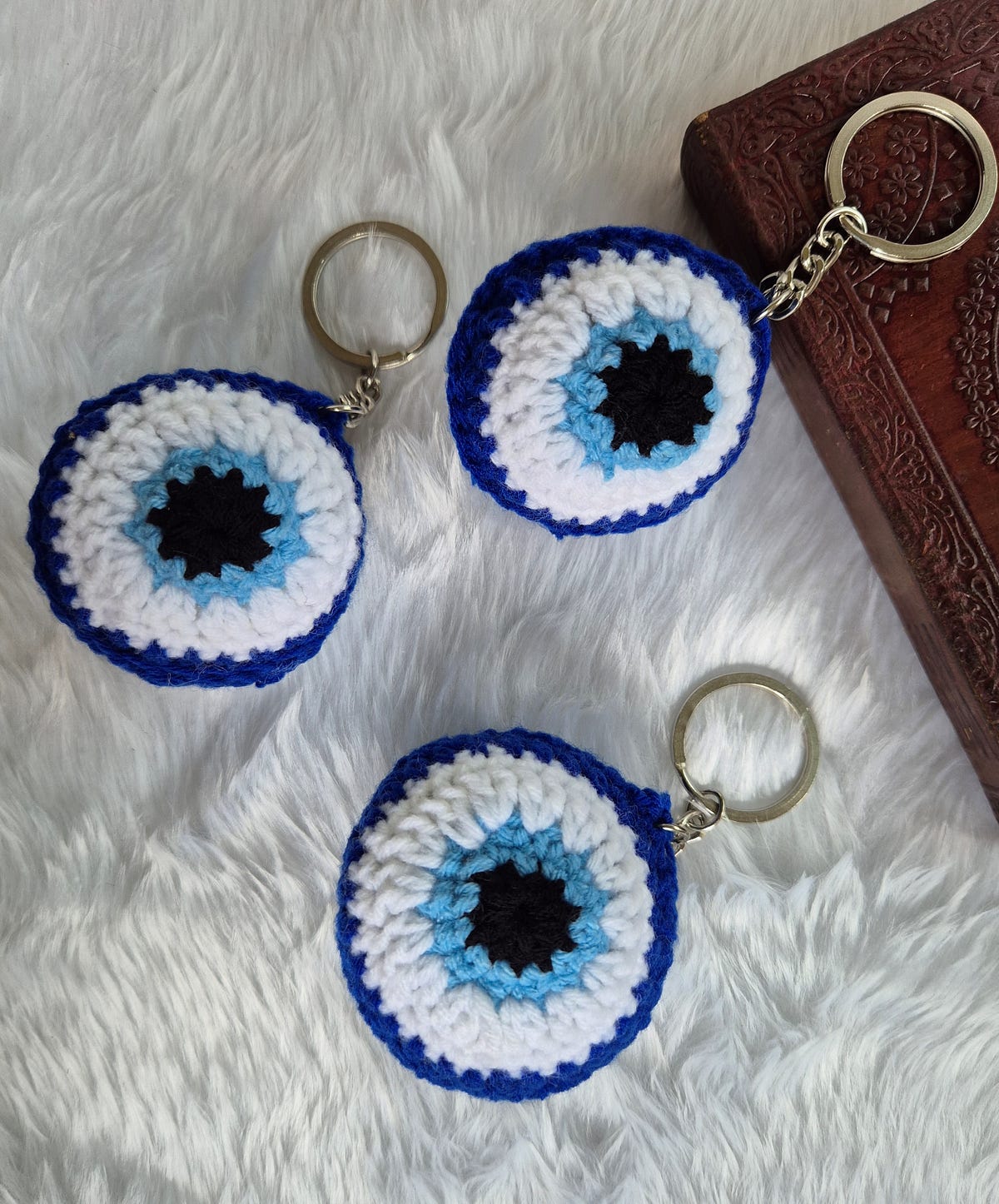 The Timeless Tradition of Handmade Love: Evil Eye Crochet Keychain | by ...