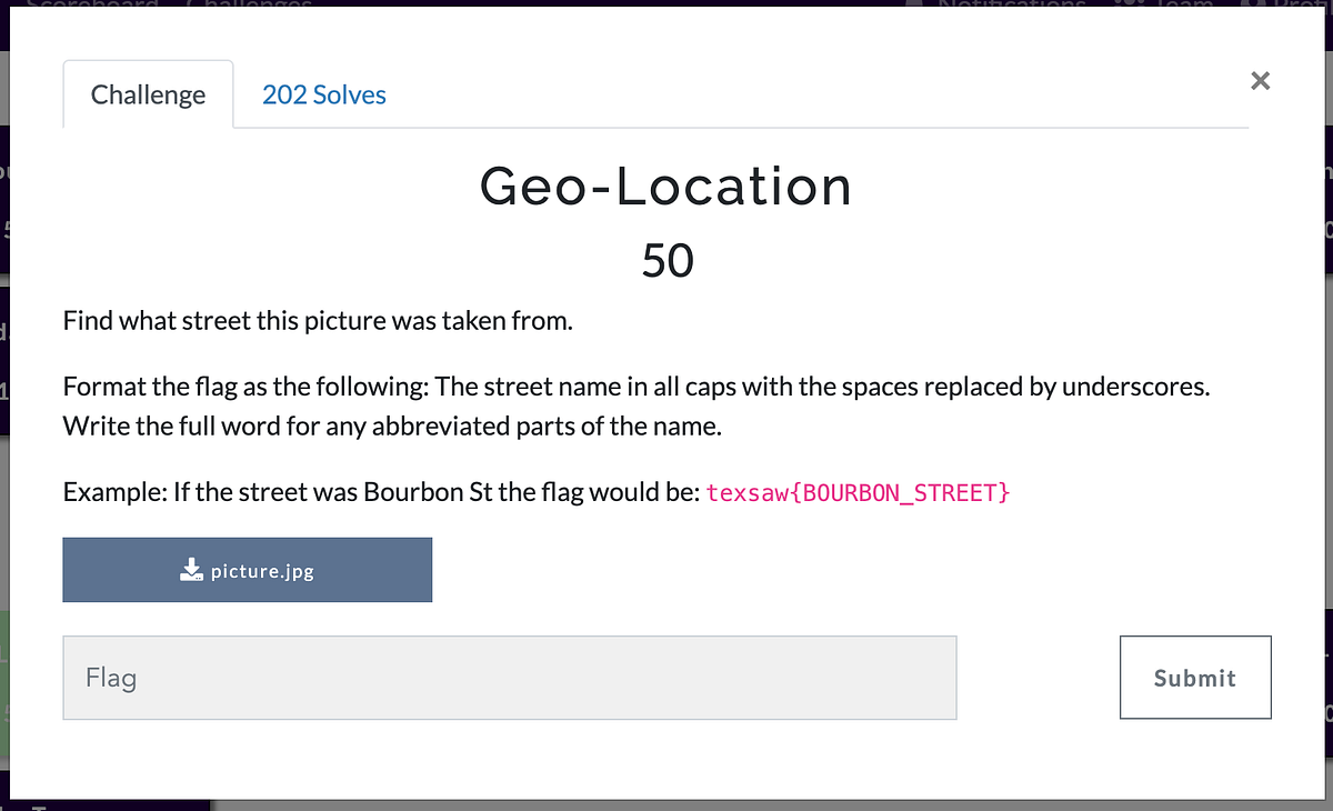 TexSAW 2024 — Geo-Location. Topic - OSINT | | | 50 points | by VISCID | Mar, 2024 | Medium
