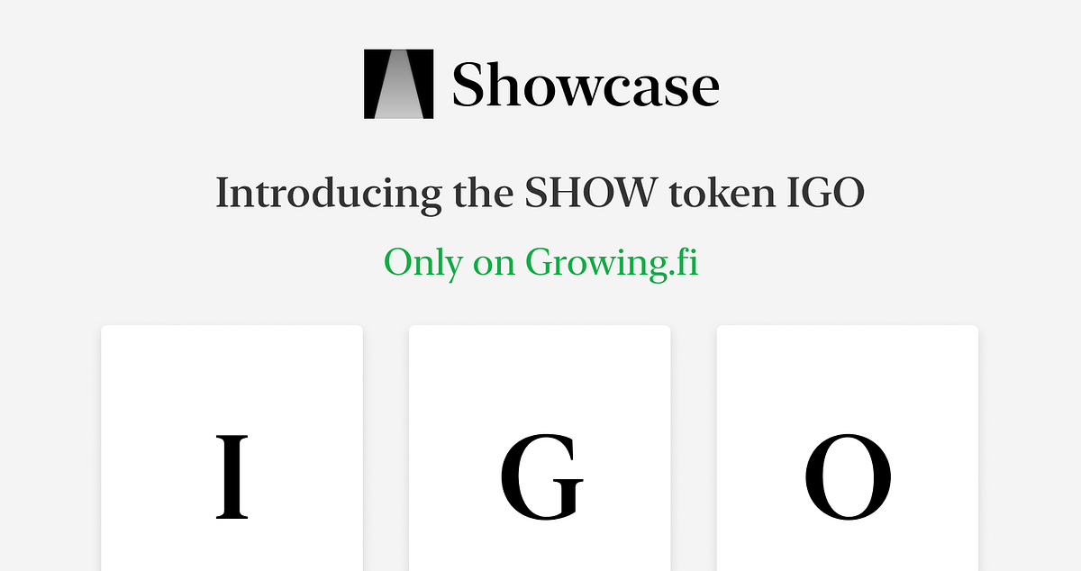 Showcase Network Launching on Growing IGO | by Showcase | Medium
