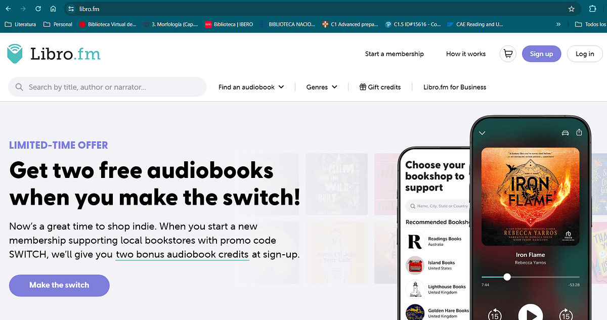 Otra plataforma para escuchar audiolibros: LibroFM | by Ximena Paniagua ...