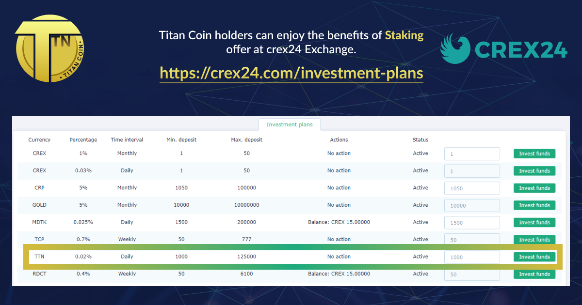 Titan Coin Staking Reward - Titan Projects - Medium