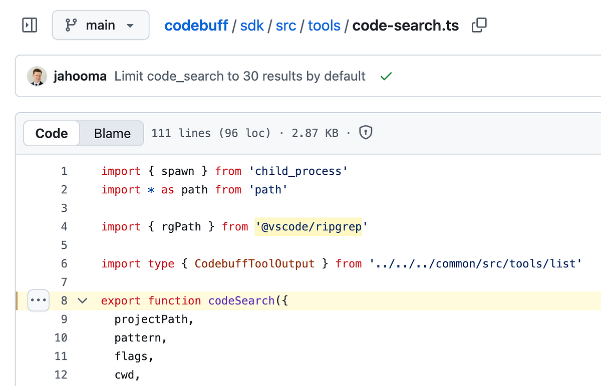 codeSearch function in Codebuff codebase. | by Ramu Narasinga | Sep ...